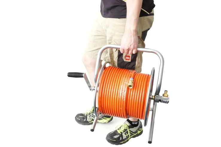 54L Portable H2O Tank on Trolley with Pump & Hose Reel