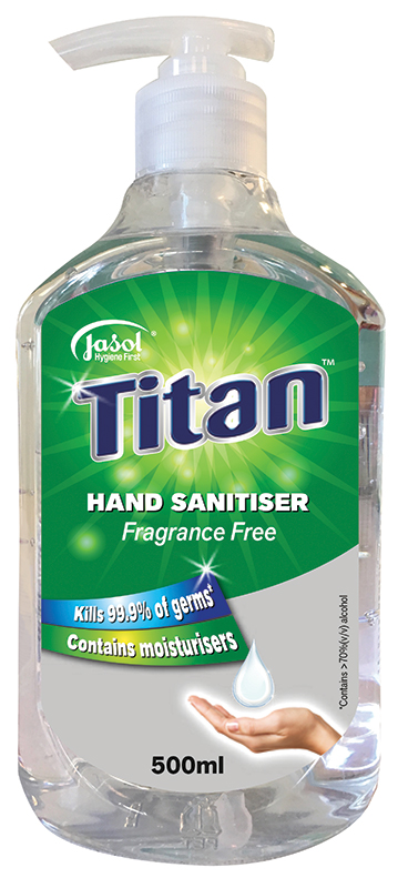 Jasol Titan Hand Sanitiser Fragrance Free 500ml