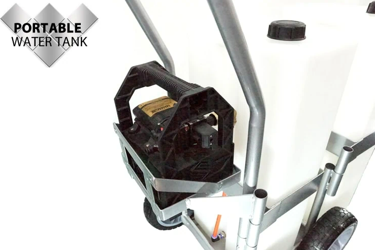 54L Portable Water Tank on Trolley with Pump