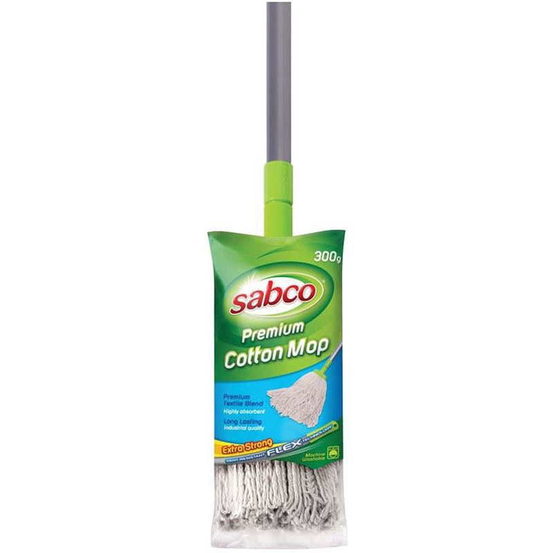 Sabco Premium Cotton Mop 300g with Poly Glass Handle