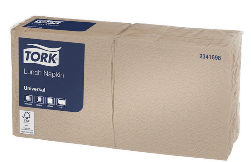 Tork Natural Lunch Napkin 1 Ply Quarterfold