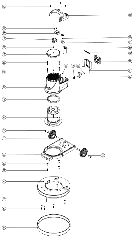Numatic Nupower NPR1515S 150rpm Rotary Scrubber Spare Parts